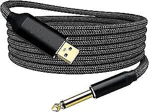 USB Guitar Cable, Guitar 1/4 Inch TS to Computer USB | Reverb