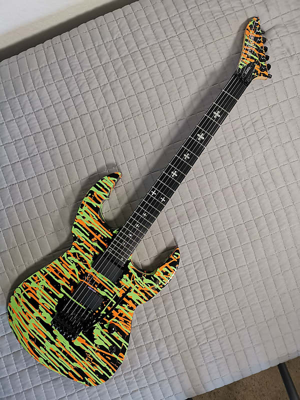 20?? Spawn Custom Guitars REAPER #3 - Orange Green Splatter | Reverb
