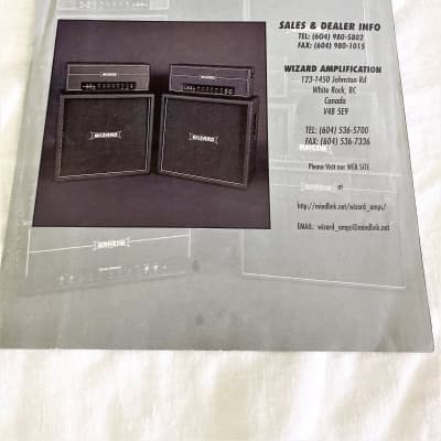 Wizard Amplification Full Line 4-Sided Promotional Flyer 1994 | Reverb