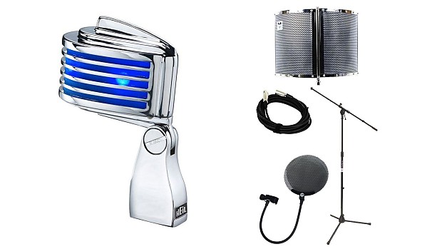 Heil The Fin Blue LEDS w/ 20-foot Cable & Pop Filter & Stand | Reverb