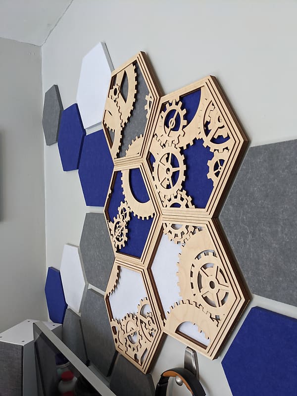 Acoust-Hex - Wood Hexagon Sound Diffuser Acoustic Wall Panel | Reverb