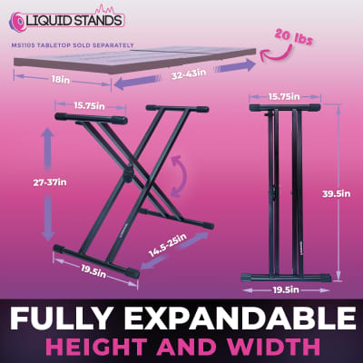Liquid Stands X Style Adjustable Double Braced Foldable | Reverb