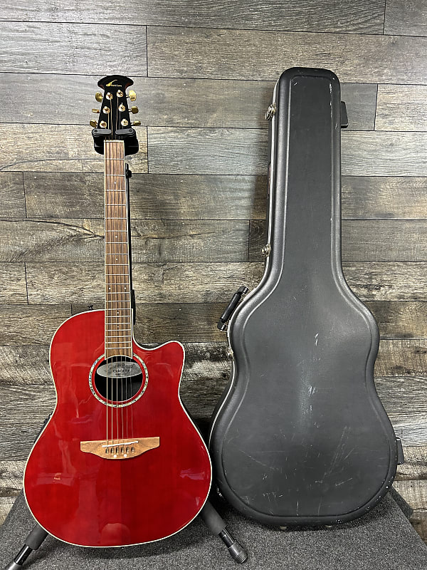Ovation Celebrity CC-28 Red Acoustic Electric Guitar w/ Hard | Reverb