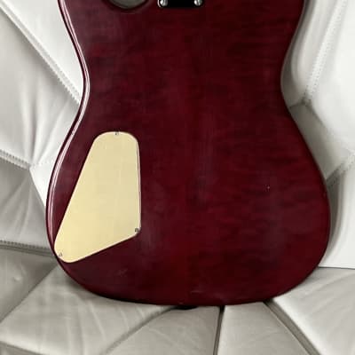Modulus Telecaster 1990s - Transparent Red over quilt maple | Reverb
