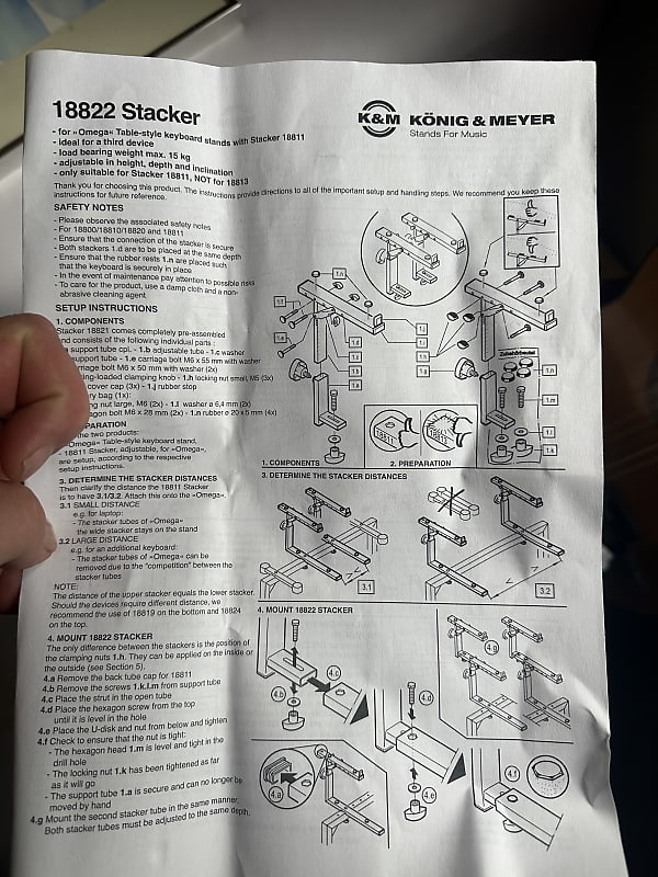 K&M 18822 Omega Pro Keyboard Stand 3rd Tier Stacker 2020s - | Reverb