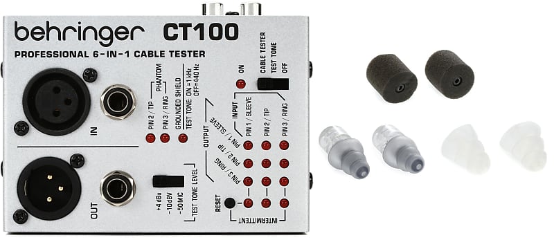 Behringer CT100 6-in-1 Cable Tester Bundle with Etymotic | Reverb