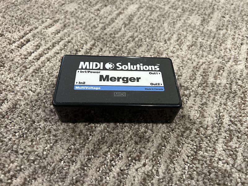 MIDI Solutions Merger 2-in 2-out MIDI Merge Box - Black | Reverb