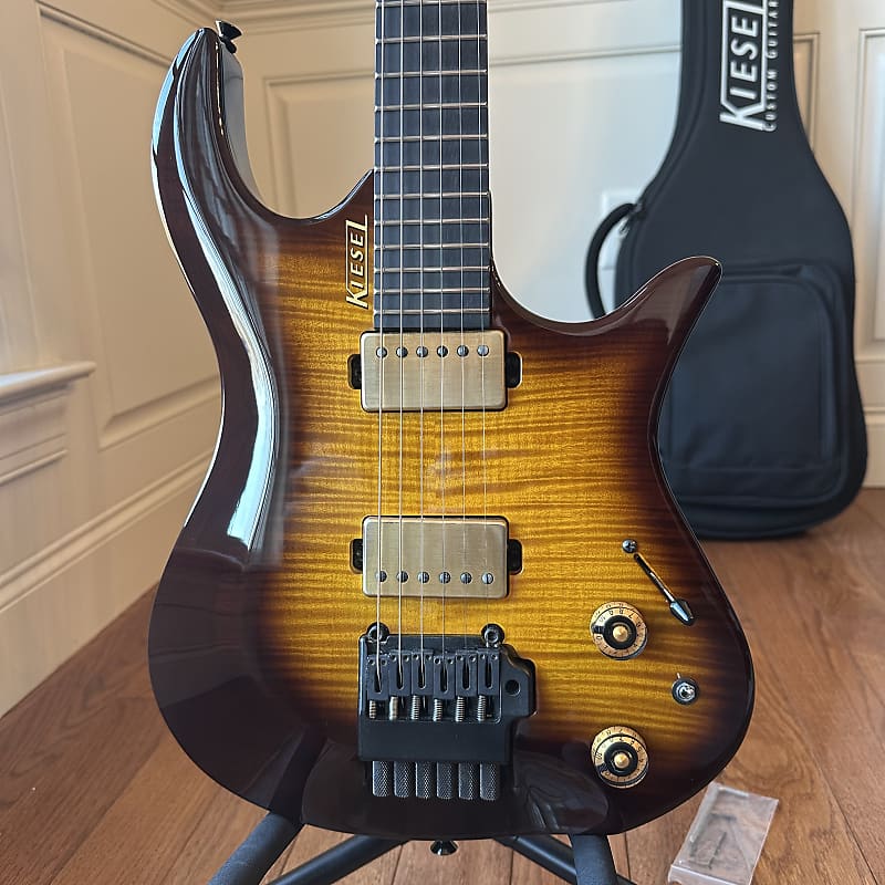 Kiesel LM6X Headless Guitar - Honey Burst Flame | Reverb