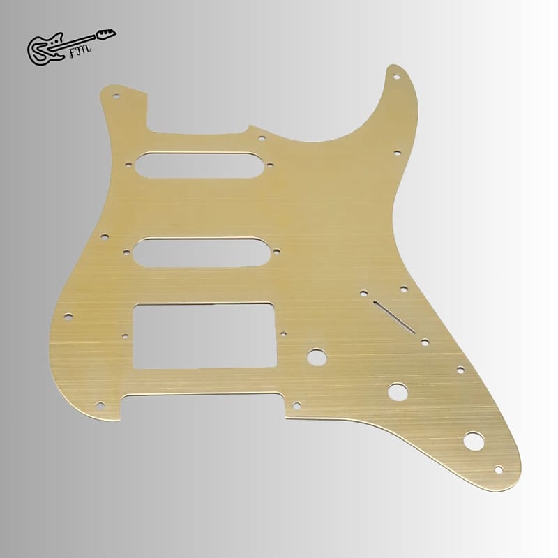 Pale Gold Metal Strat Style HSS Pickguard | Reverb