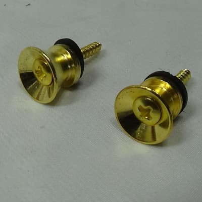 Set of 2 Gold Strap buttons with mounting hardware for | Reverb