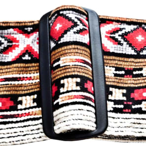 Native American Bead Motif Artisan Handmade Guitar Strap Red, | Reverb