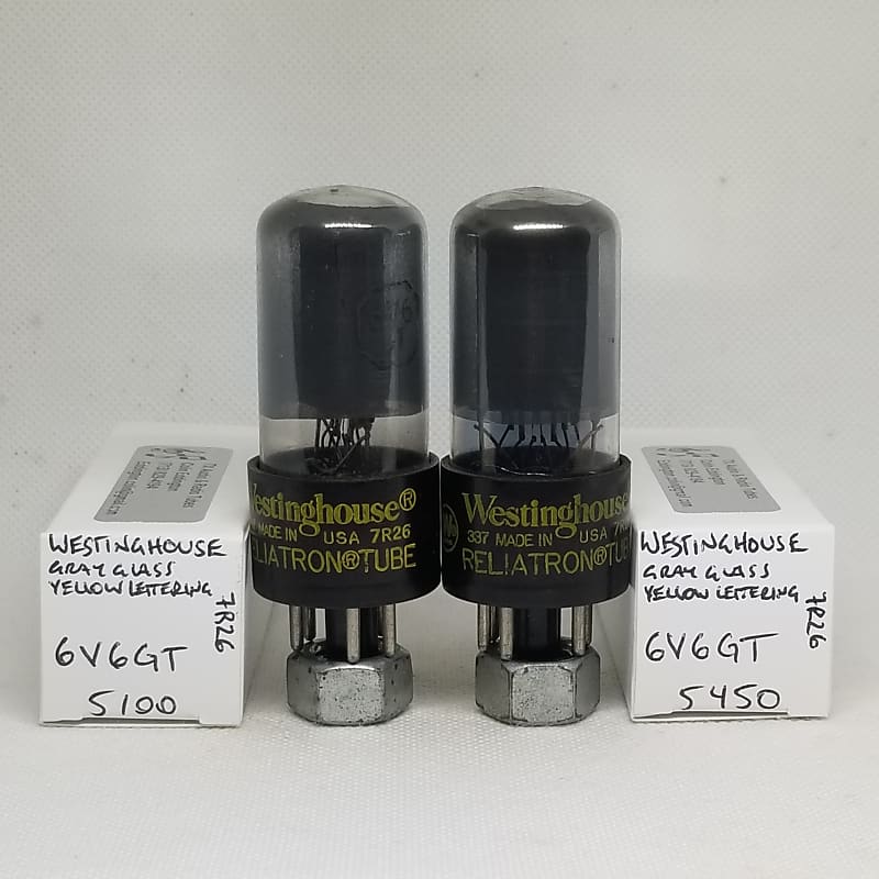 Westinghouse 6V6GT Gray Glass Well Matched (6.4%) Pair NOS | Reverb