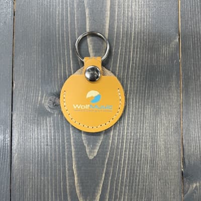 Levy's Double-Sided Leather Key Fob/Pickholder - Yellow Tan | Reverb