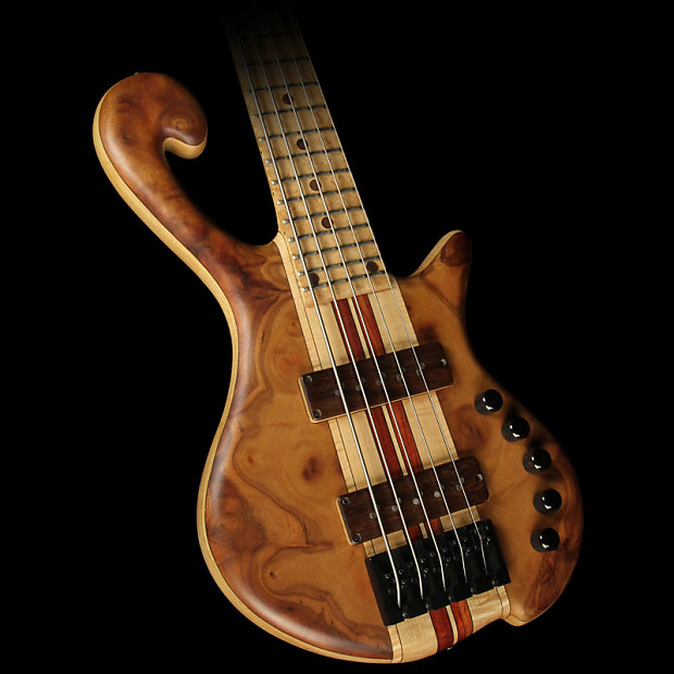 Used May Custom Basses DC5S Burl Top Electric Bass Guitar | Reverb