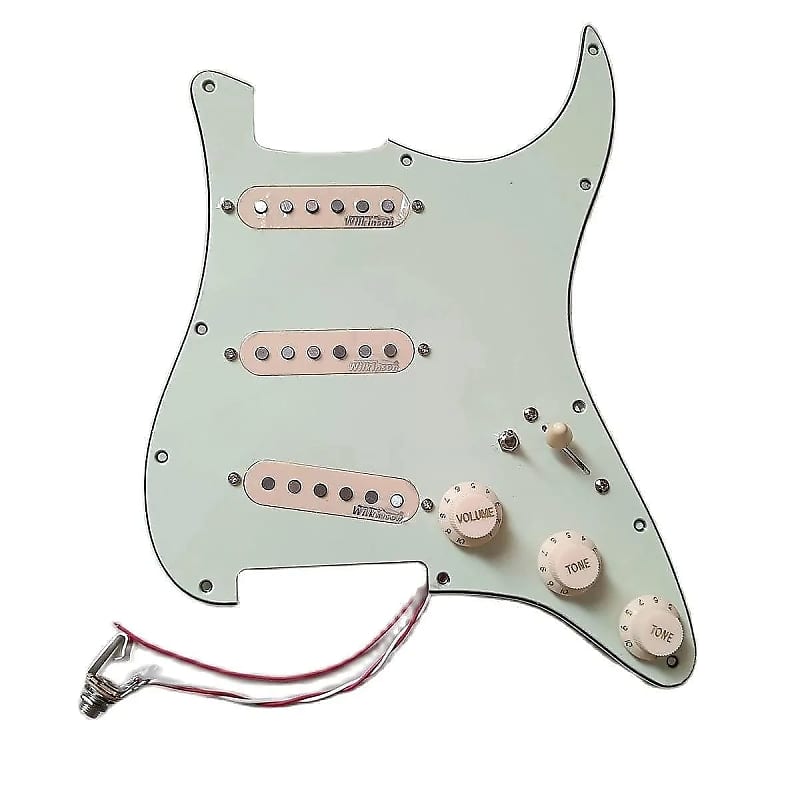 Mint Green Strat Style Guitar Loaded Prewired Pickguard with | Reverb