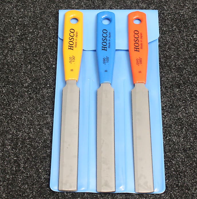 Hosco Bass Guitar Nut File Set, 3 double Sided Luthier Tools | Reverb