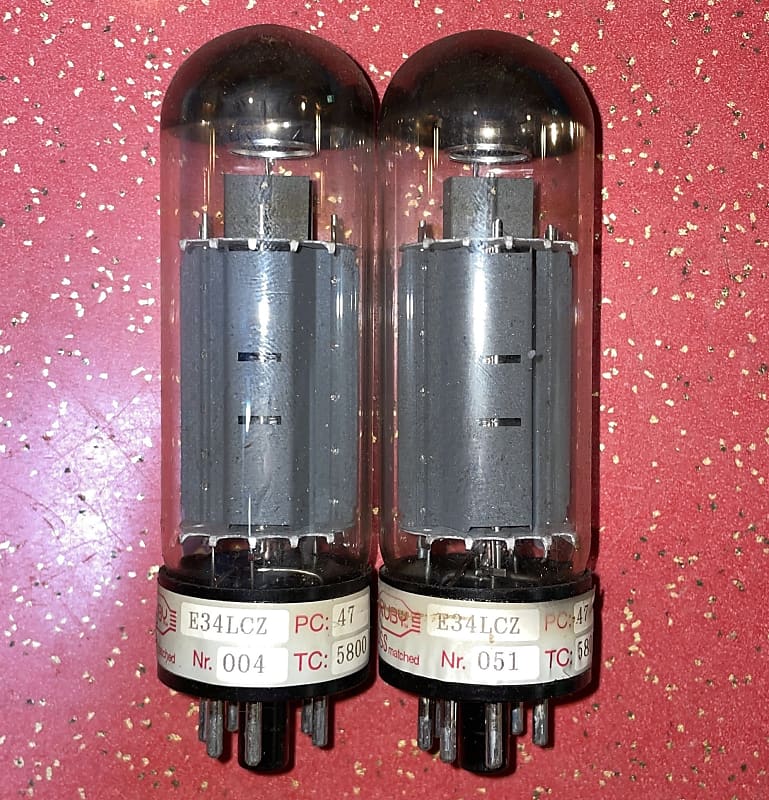 Matched Pair Ruby EL34 6CA7 E34LCZ Vacuum Power Tubes Set | Reverb