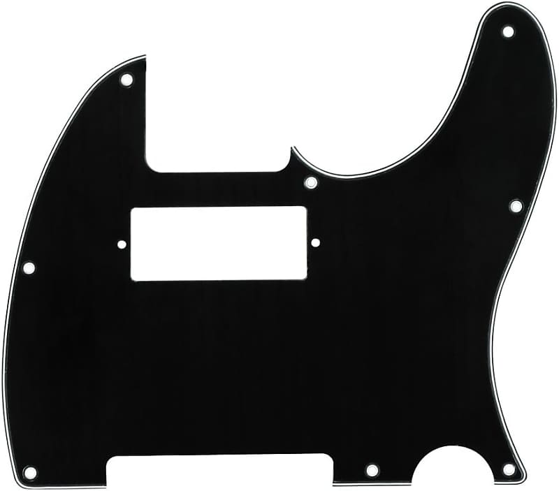 3Ply Black 8 Hole Tele Mini Humbucker Pickguard with Screws | Reverb