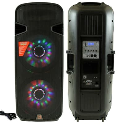 Mr. Dj Dual 15 lnch 3 Way 5000W Powered PA DJ Speaker BT LED | Reverb