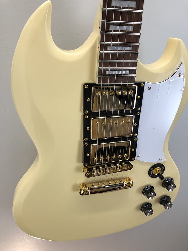 Harley Benton DC-600 VI Vintage Ivory SG 2022 with Gold | Reverb