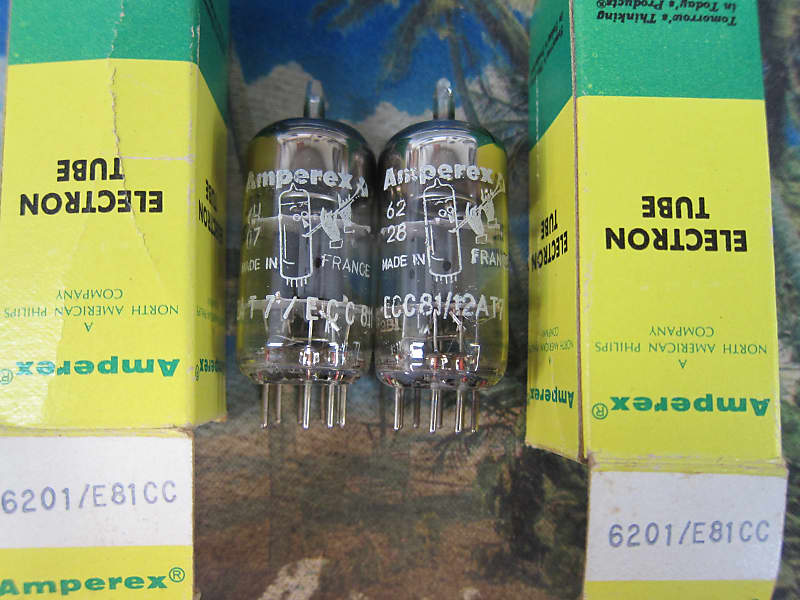 Pr Vintage NOS Amperex 12AT7/Ecc81 Tubes,France, Short | Reverb France