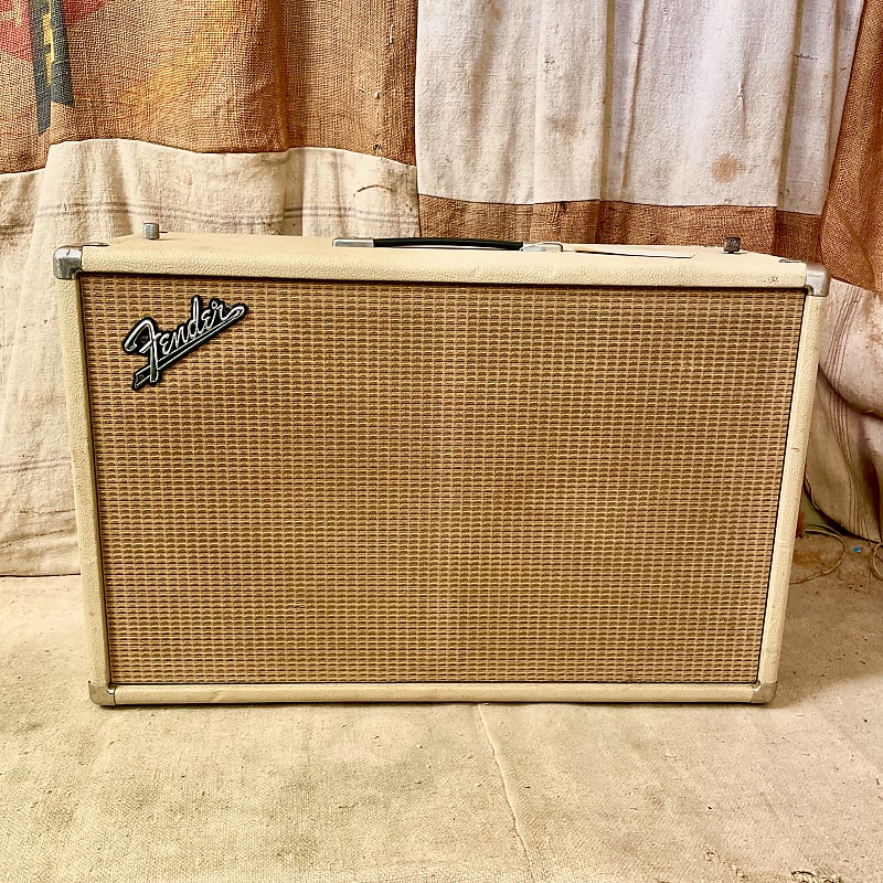 1964 Fender Tremolux Speaker Cabinet 2x10" Blonde-White Tolex | Reverb
