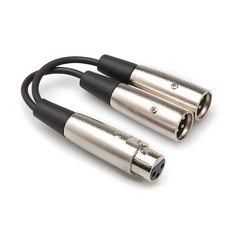 Hosa YXM-101.5 XLR3F to Dual XLR3M Y Cable - 18" | Reverb