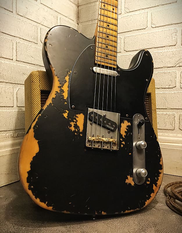 USA Relic Tele Style Electric Guitar Road Worn Black by | Reverb