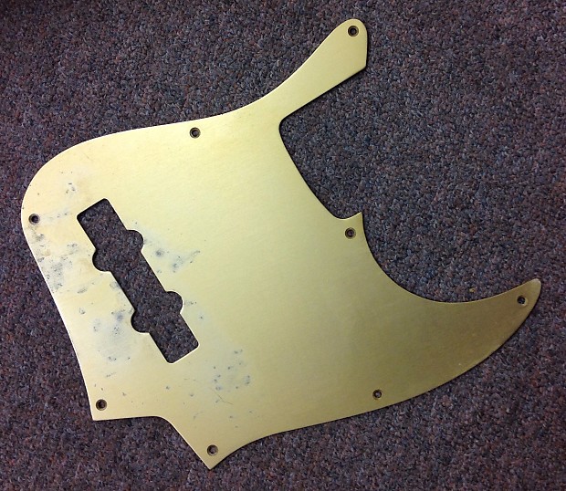 Schecter- Gold anodized Jazz bass pickguard, early 80's | Reverb
