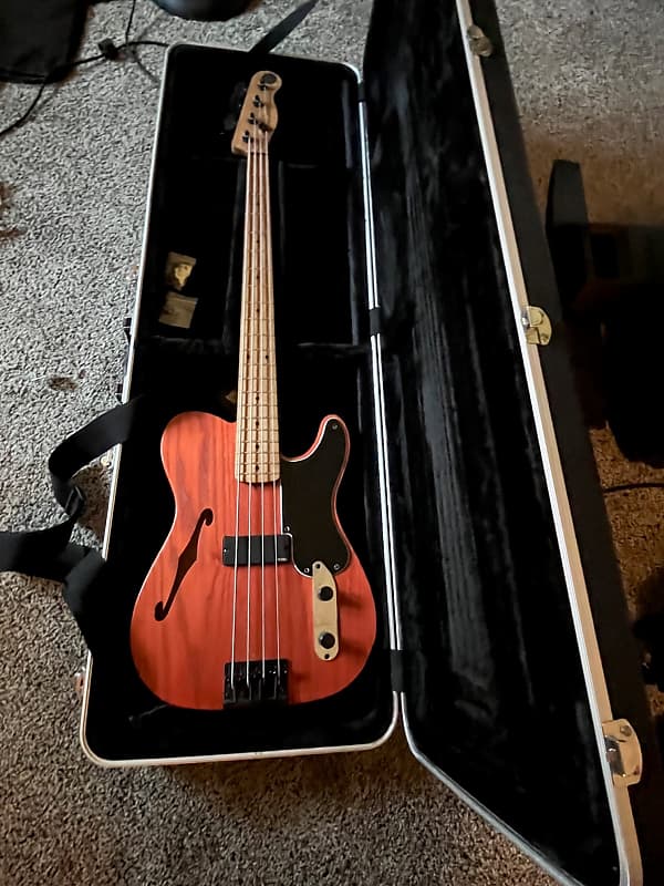 Bass, 4-string, custom, tele style, semi hollow, with case | Reverb