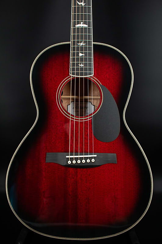 PRS SE P20 Parlor Acoustic-Electric Guitar - Fire Red Burst | Reverb