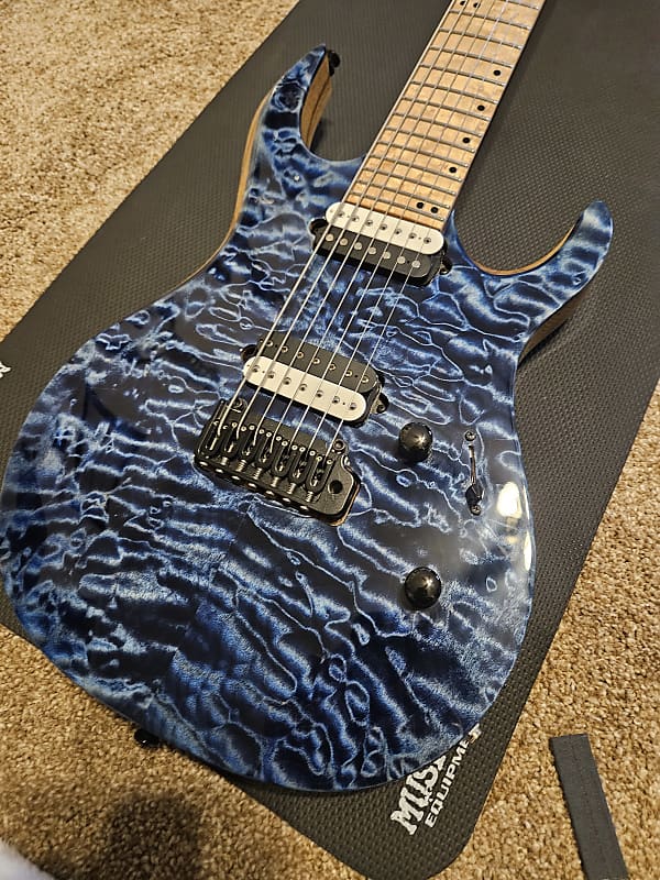 Kiesel DC7X 2017 - Blue Quilt top w/ Black Limba body | Reverb