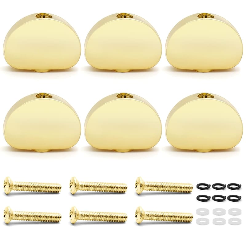Metal Gold Guitar Tuning Peg Buttons, Semi-Circle Tuning Key | Reverb