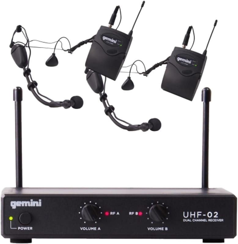 Gemini Sound UHF-02HL-S34 - Dual Channel UHF Wireless Headset | Reverb