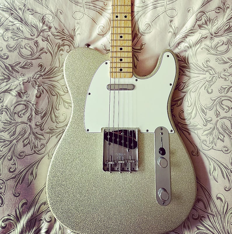 Fender Custom Shop Sparkle Telecaster 1993 - Aged Silver | Reverb