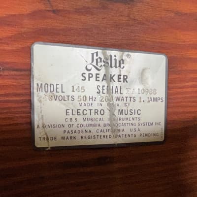 Vintage 1960s Leslie USA Model 145 CBS Rotary Speaker | Reverb UK