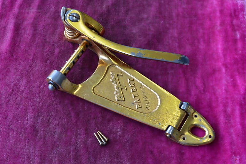 Vintage 1950's Gibson Gold B-6 Bigsby Bridge / Tailpiece - | Reverb