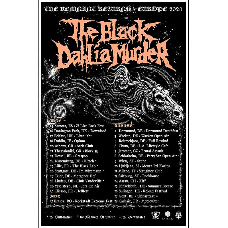 THE BLACK DAHLIA MURDER | SUFFOCATION | SHADOW OF INTENT | | Reverb