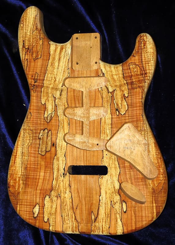 Flamed Spalted Maple Top / Mahogany Wood Strat body - | Reverb