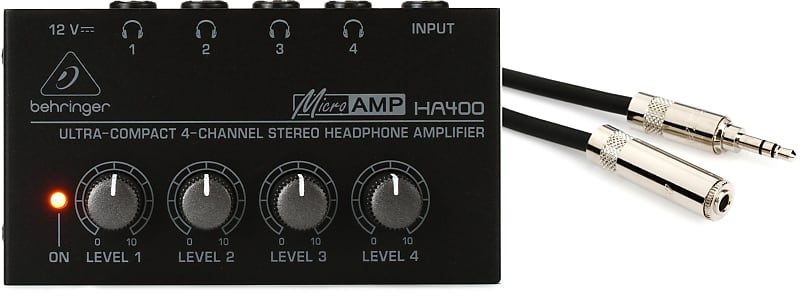 Behringer MicroAMP HA400 4-channel Headphone Amplifier Bundle | Reverb