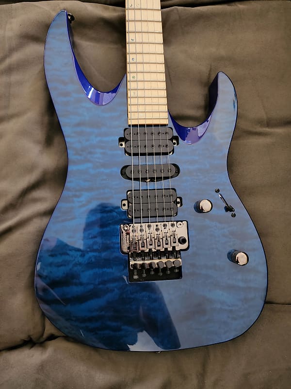 Mitchell HD400 (MQOB) Transparent Ocean Blue Flame / Quilted | Reverb