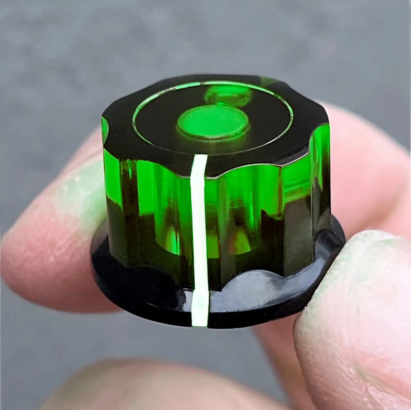 Transparent Green / Opaque Black Rotary knob | Reverb