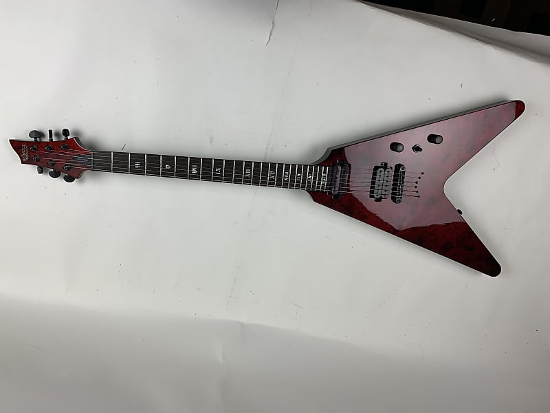 Schecter V-1 Apocalypse Red Reign Electric Guitar Prototype | Reverb