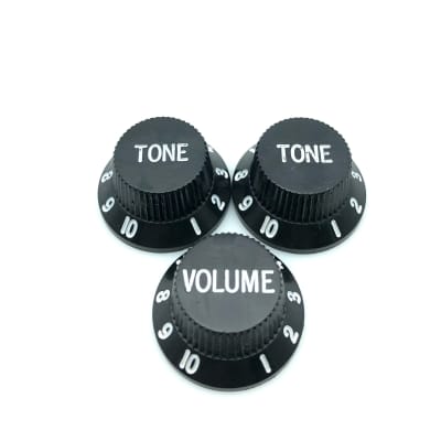 Stratocaster Style Knobs Set Black | Reverb