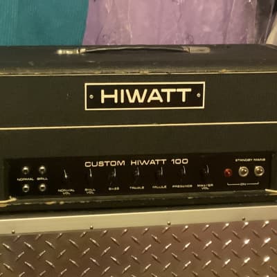 1979 HiWatt Custom 100 & 1973 HiWatt 4x12 Cabinet Black Tolex | Reverb