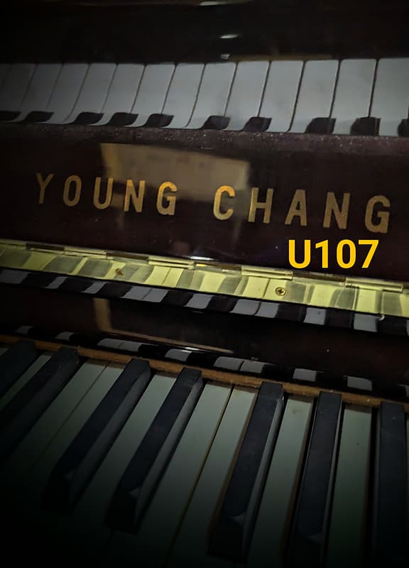 Young Chang U107 continental piano - Polish mahogany | Reverb