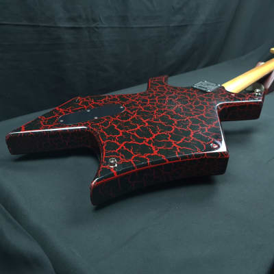 B.C. Rich Platinum Series Warlock Bass 1990 Black Red Crackle | Reverb