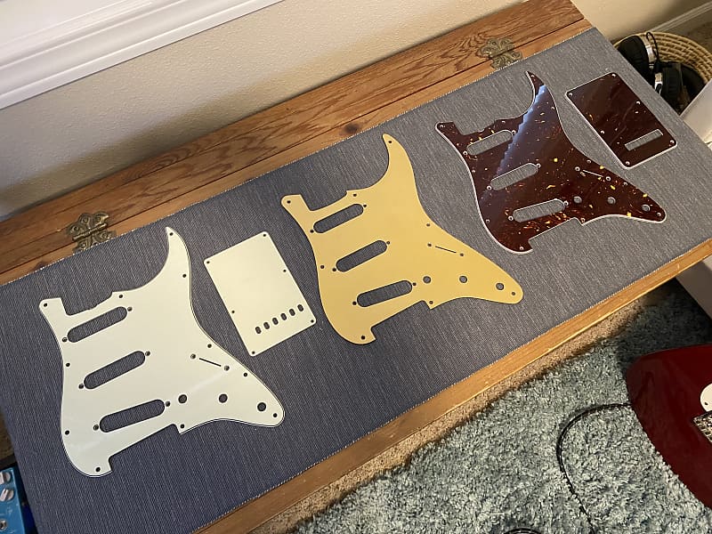 Fender Stratocaster Pickguard Lot - Mint Green, Anodized and | Reverb