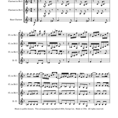 Clarinet Quartet Sheet Music: Score and Parts - Maple Leaf | Reverb