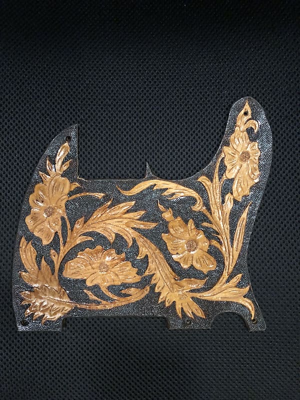 Fender Waylon style Esquire Telecaster leather pickguard | Reverb